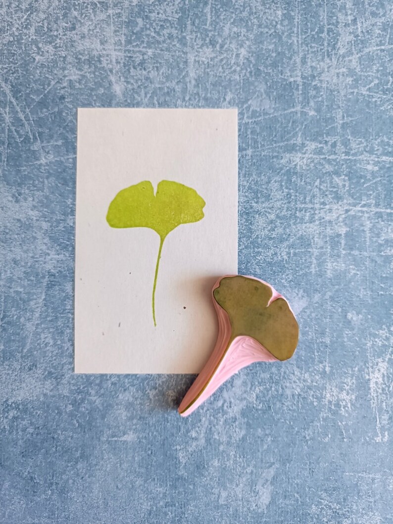 Ginkgo Leaf Rubber Stamp for Daily Journal, Impression Obsesion Cards ...