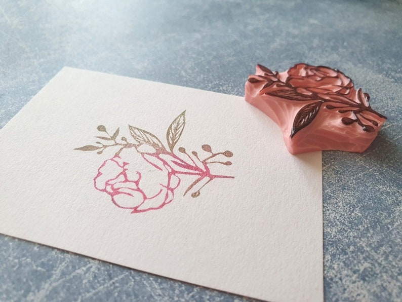 Wild Rose Rubber Stamp for Classic Wedding Flower Bouquet | Etsy