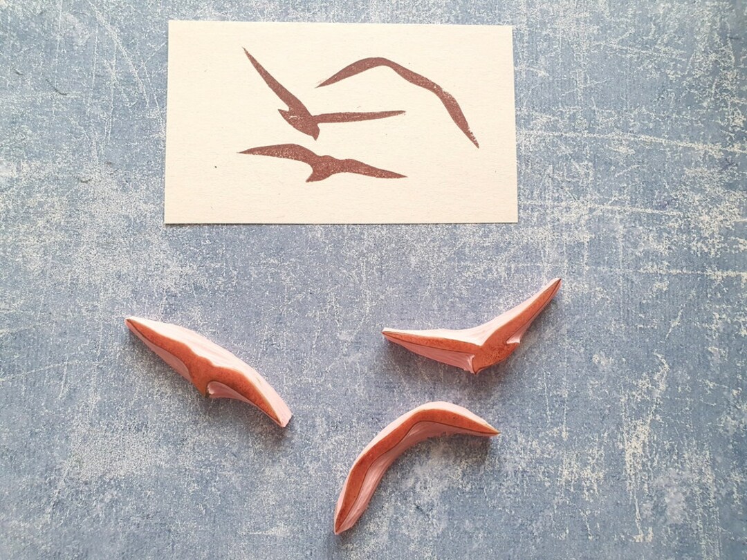 Birds Rubber Stamp Set of 3 Vintage Wings Stamp for - Etsy