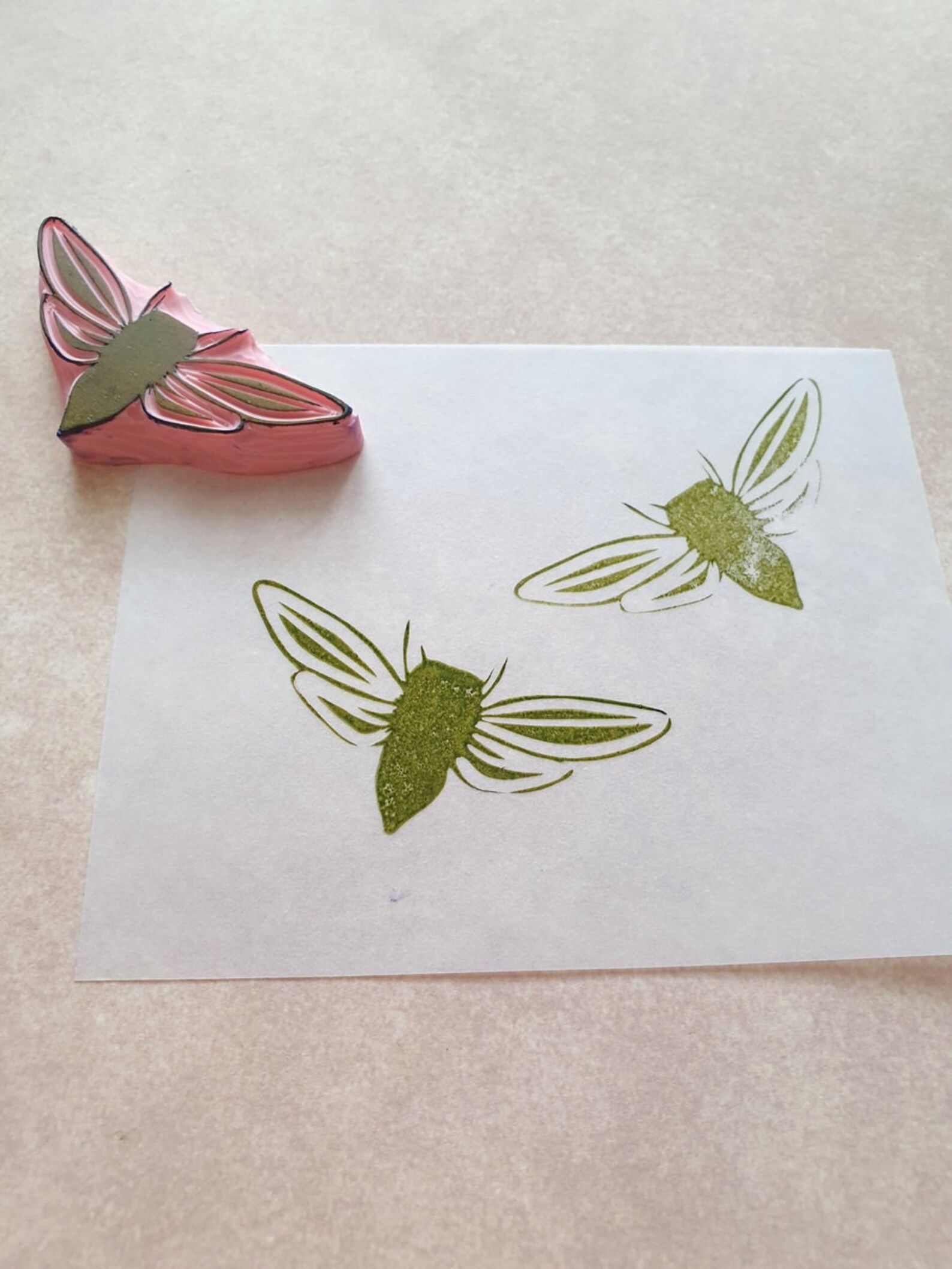 Moth Rubber Stamp for Daily Journal Wild Monarch Print - Etsy