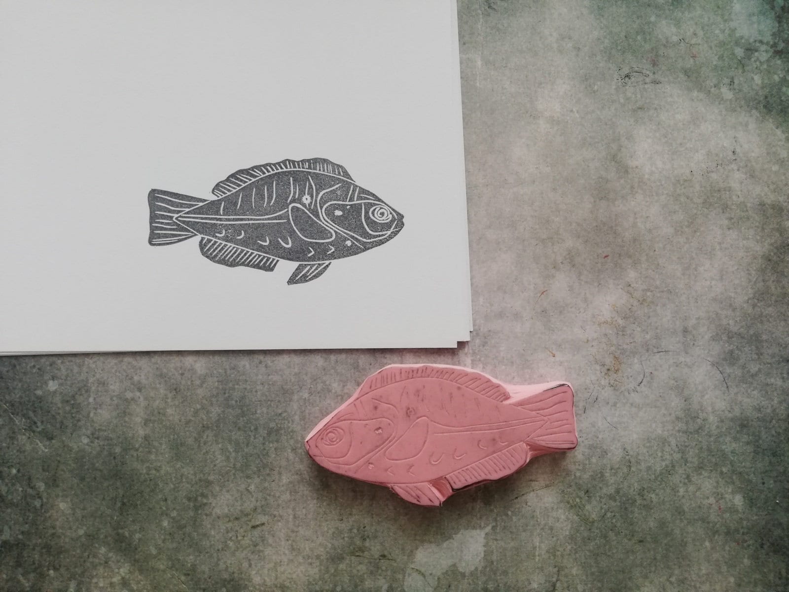 Fish rubber stamp sea life stamp for journals gift for dad | Etsy