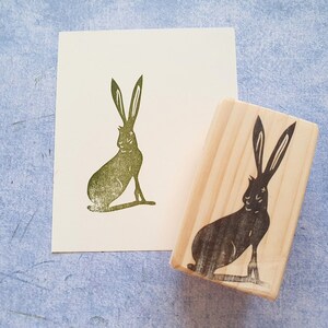 Hare Rubber Stamp for Easter Decor, Woodland Animal Stamp, Wildlife ...