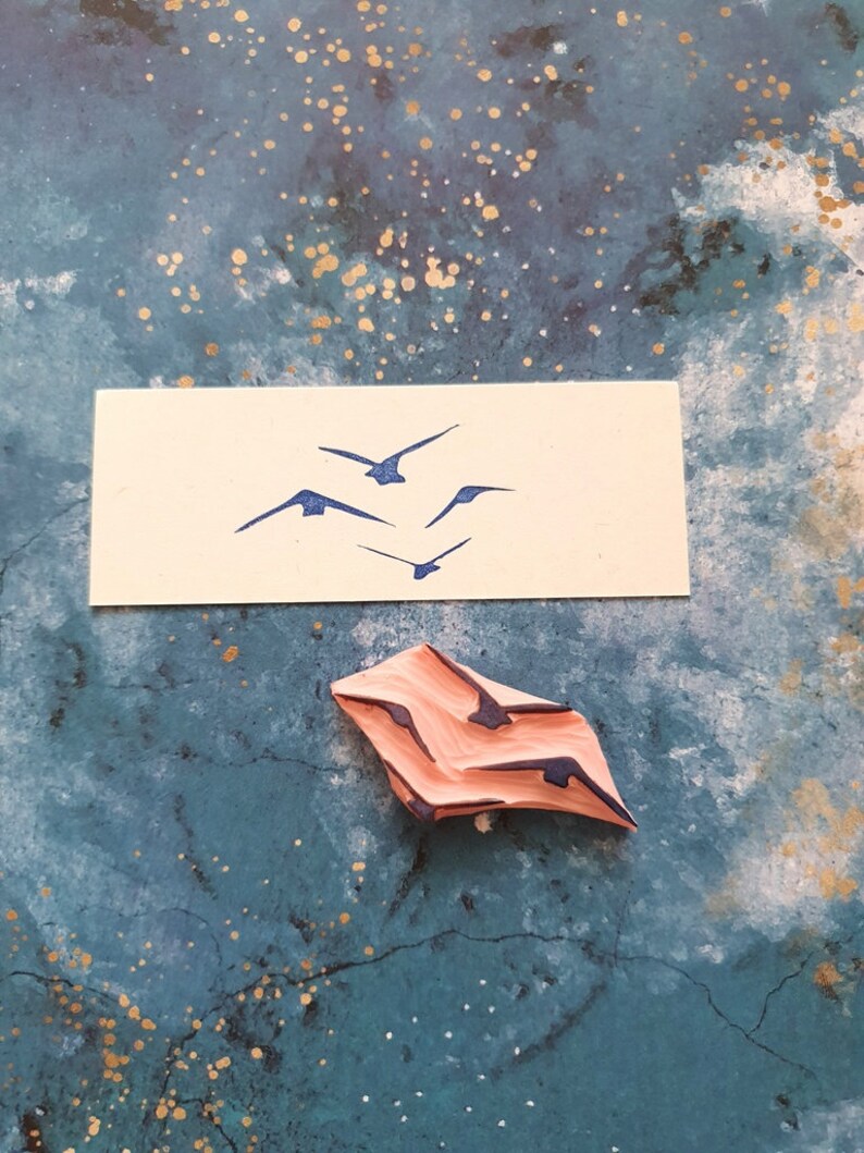 Flying Birds Rubber Stamp for Scrapbooking Wild Bird Stamp - Etsy