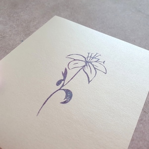 Lily Rubber Stamp for Greeting Card, Garden Lily Stamp for Cardmaking ...