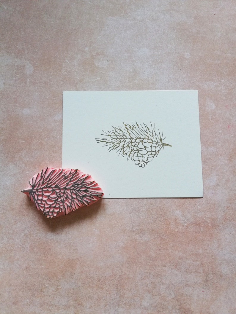 Twig rubber stamp for autumn crafts acorn woodland stamp | Etsy