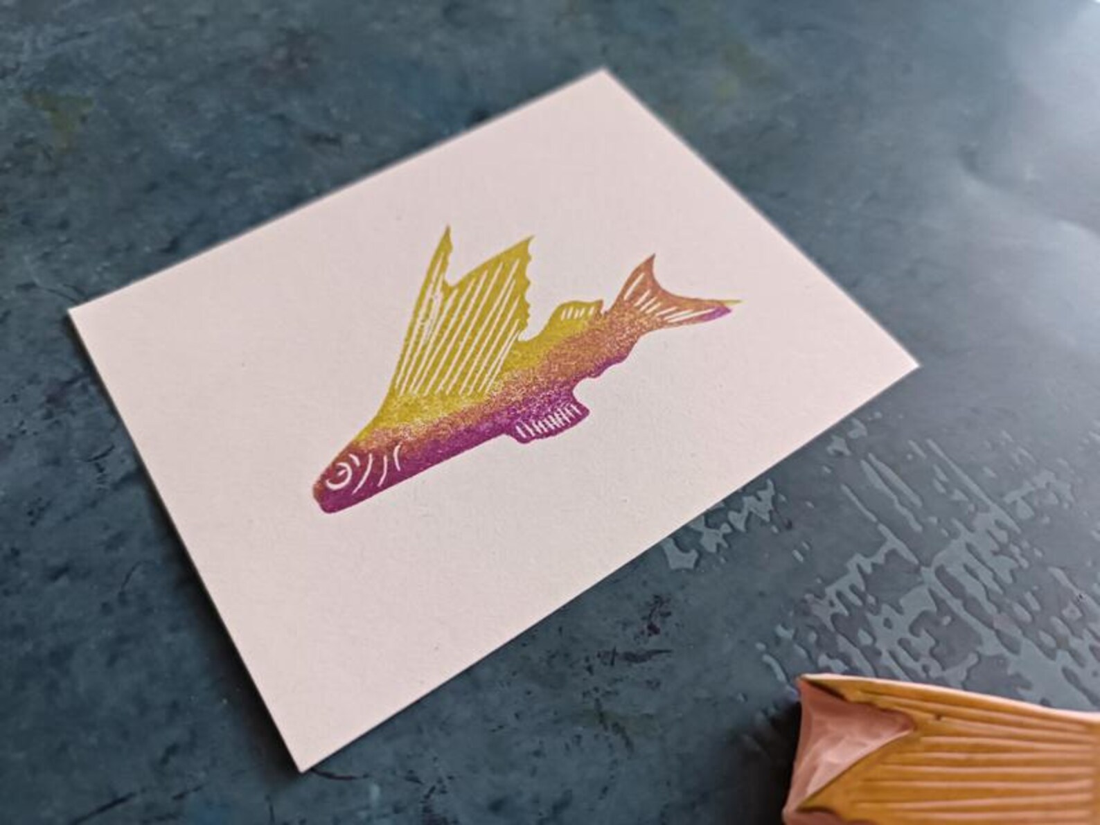 Flying Fish Rubber Stamp for Cardmaking, Ocean Animal Stamp for ...
