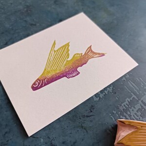 Flying Fish Rubber Stamp for Cardmaking, Ocean Animal Stamp for ...