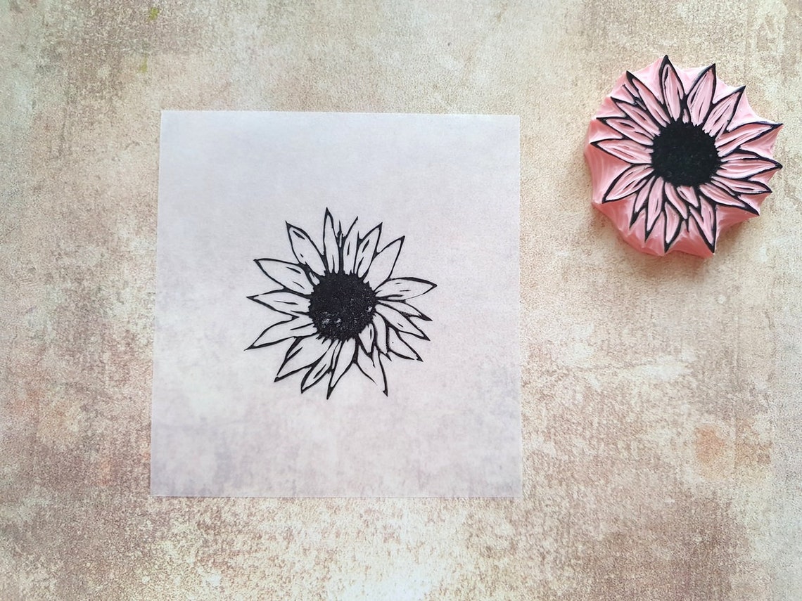 Sunflower Rubber Stamp for Paper Craft Junk Journal Essential - Etsy