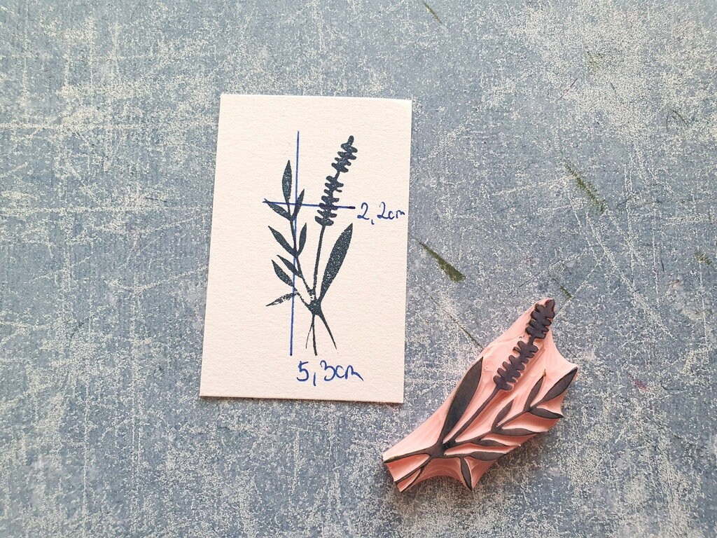 Rustic twig rubber stamp for wedding stationery spring flower | Etsy