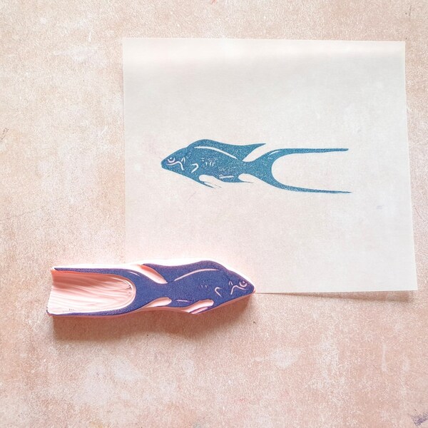 Fish Rubber Stamp - Etsy