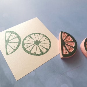 Fresh Lemon Slice Rubber Stamp Set, Lime Stamp, Gift for Summer Fruit ...