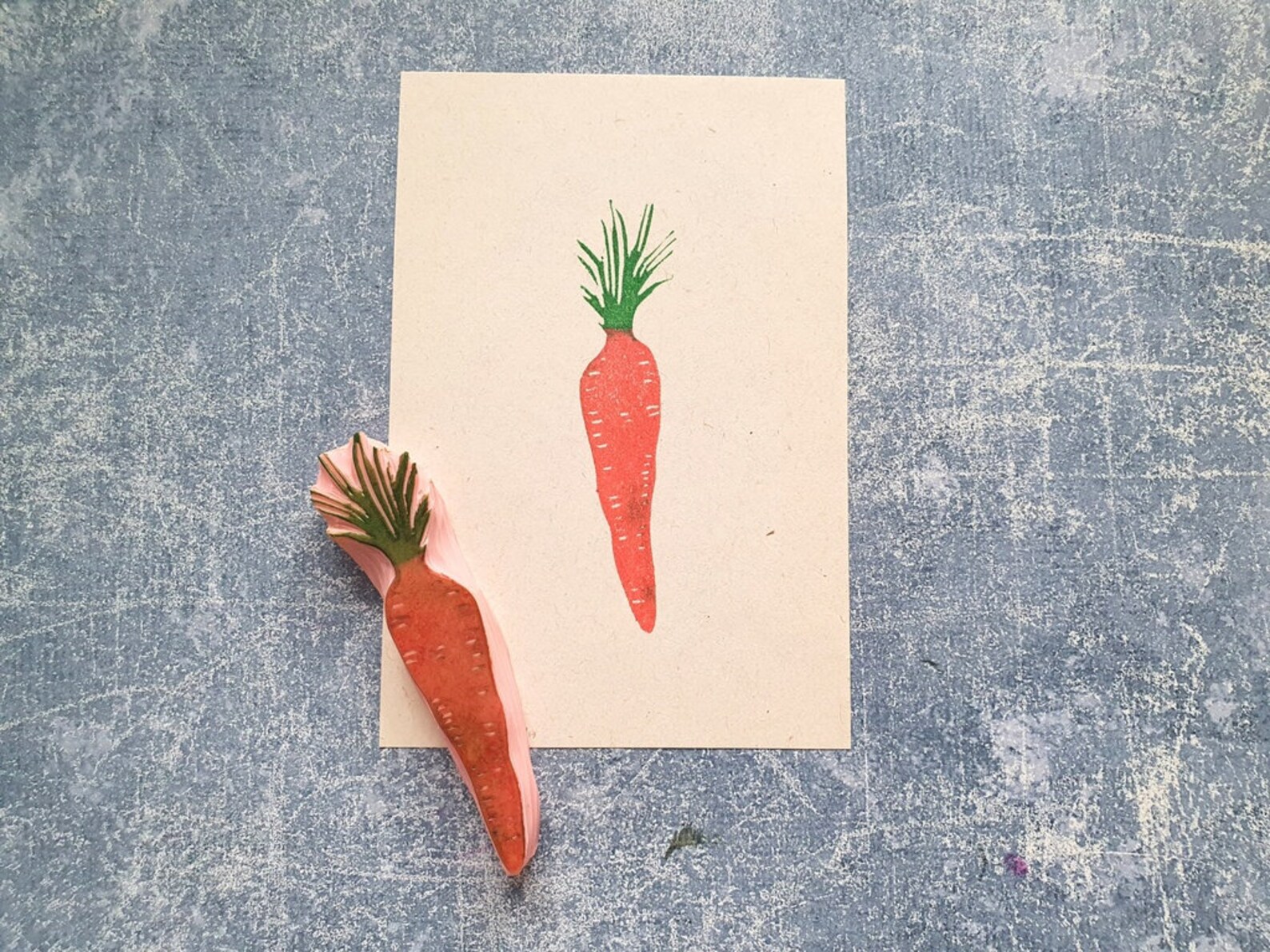 Carrot Rubber Stamp for Printing on Fabric Bags Garden - Etsy
