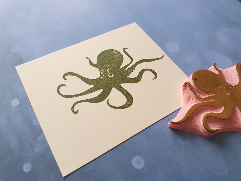 Octopus Rubber Stamp for Scrapbooking Ocean Animal Stamp for - Etsy