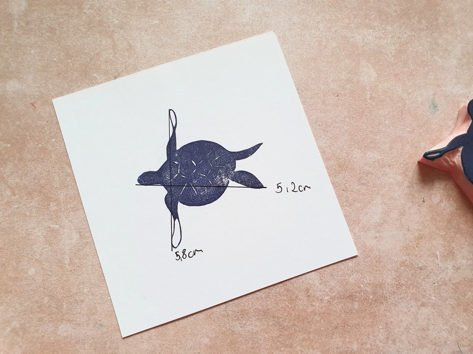 Turtle rubber stamp for journaling sea life stamp for | Etsy