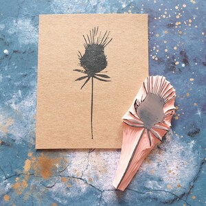 Thistle Rubber Stamp for Junk Journal, Wild Flower Stamp for ...