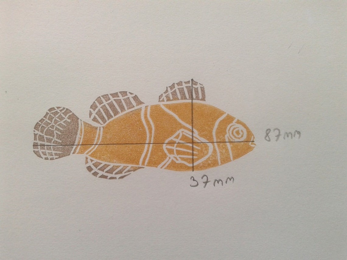 Fish Rubber Stamp Journaling Animal Stamp Sea Life | Etsy