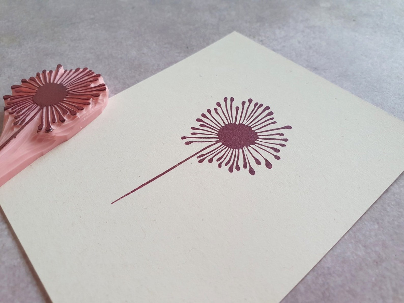 Dandelion Rubber Stamp for Scrapbooking, Wild Flower Decorative Stamp ...