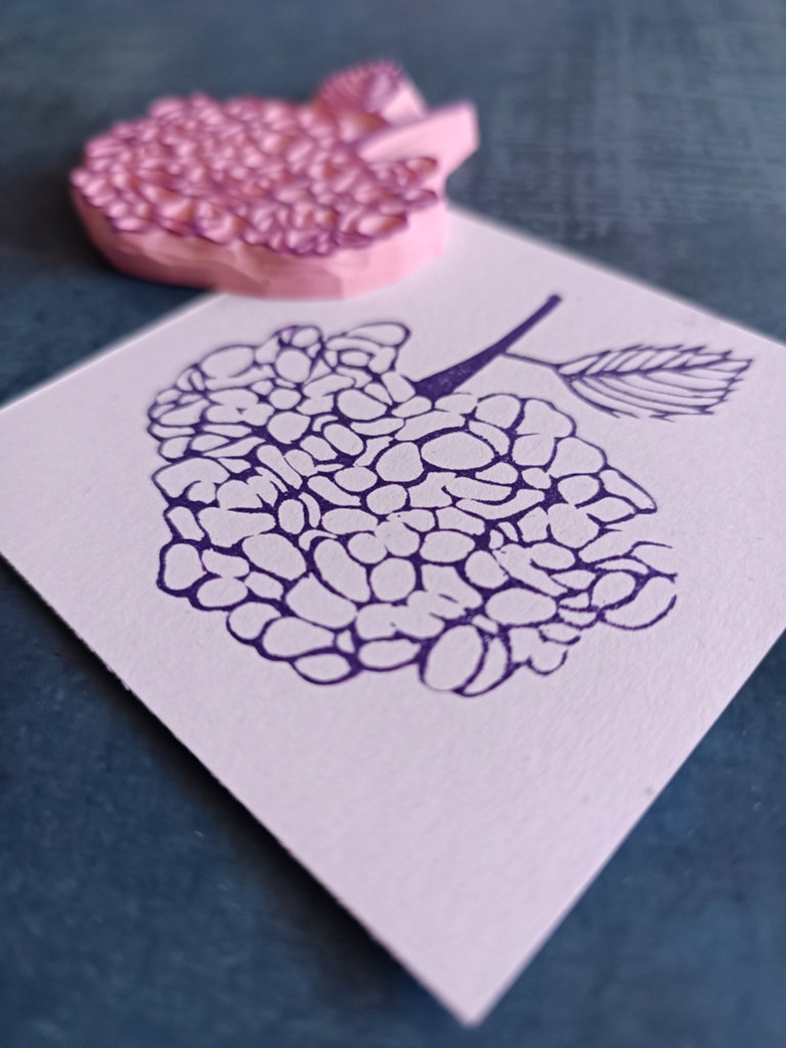 Hydrangea Rubber Stamp for Cardmaking, Hortensia Stamp for Scrapbooking ...