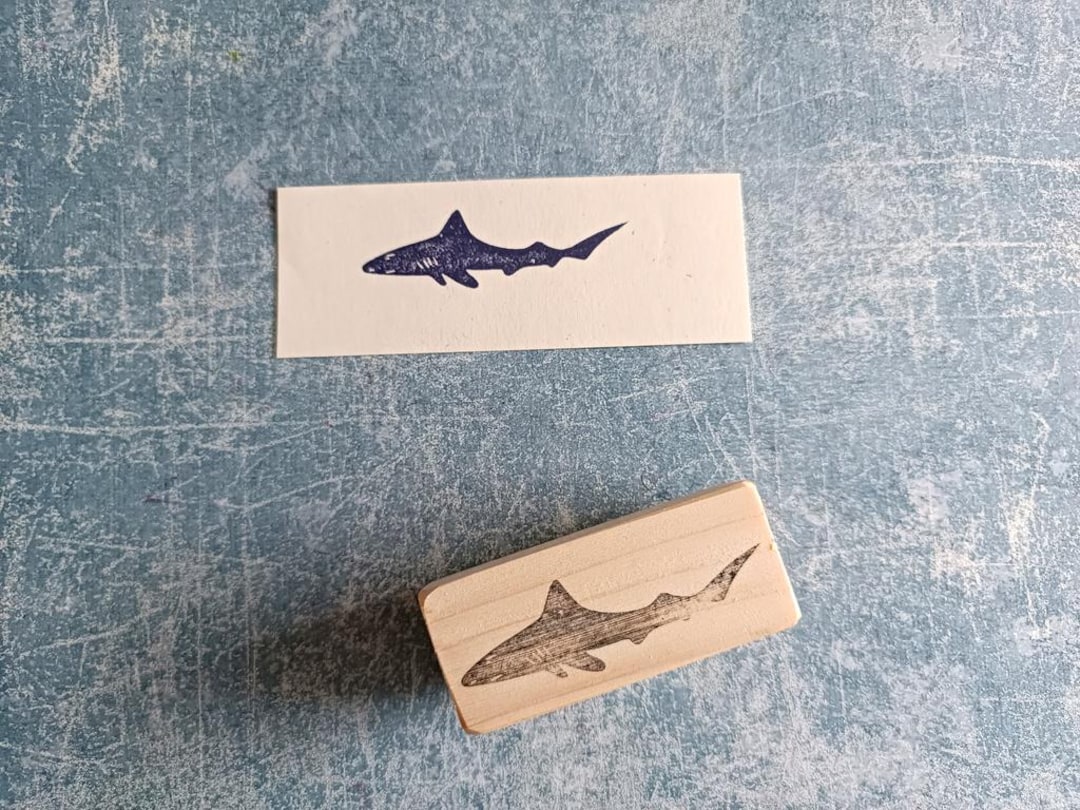 Shark Rubber Stamp for Birthday Wishes, Ocean Animal Wooden Stamp - Etsy