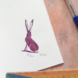 Hare Rubber Stamp for Easter Decor, Woodland Animal Stamp, Wildlife ...