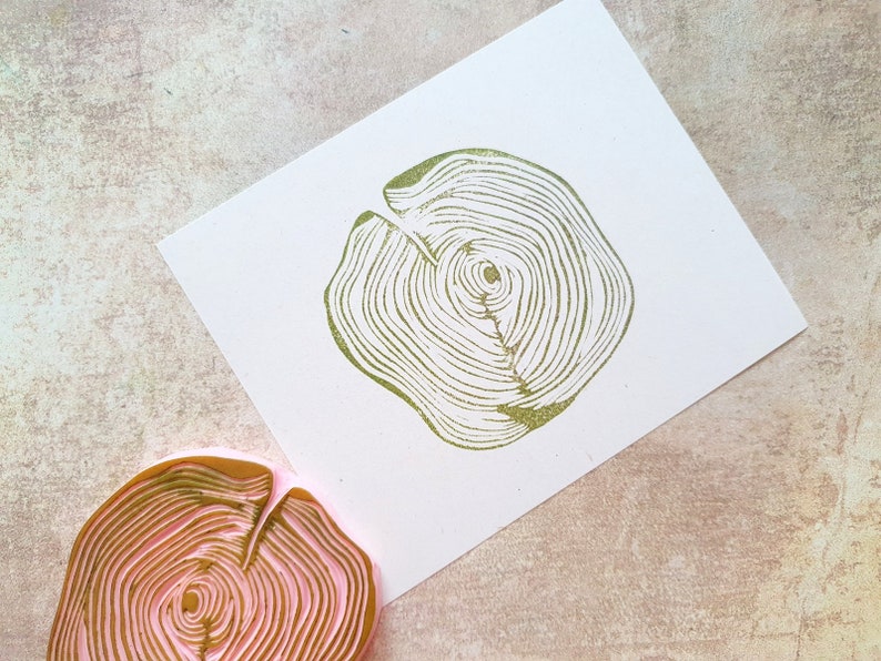 Tree ring rubber stamp for cardmaking wood plate stamp for | Etsy