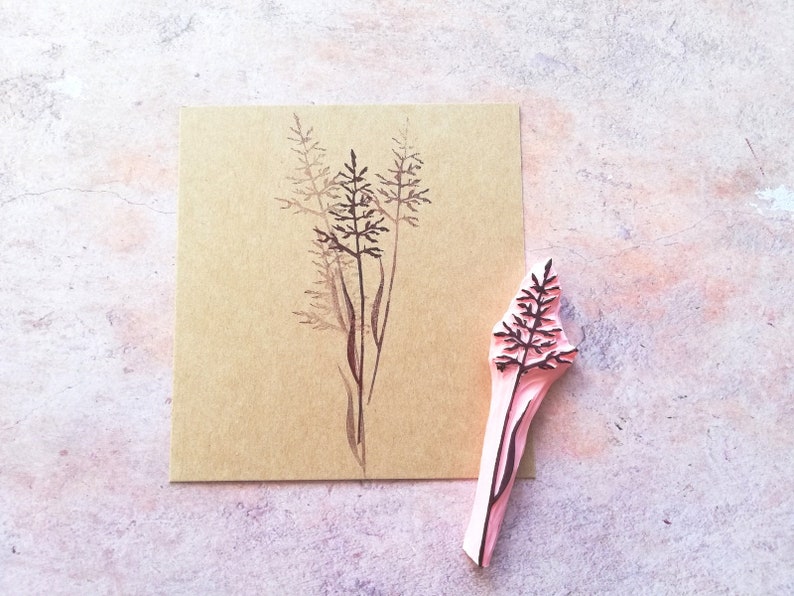 Pampas grass stamp for bullet journal minimal twig decor | Etsy