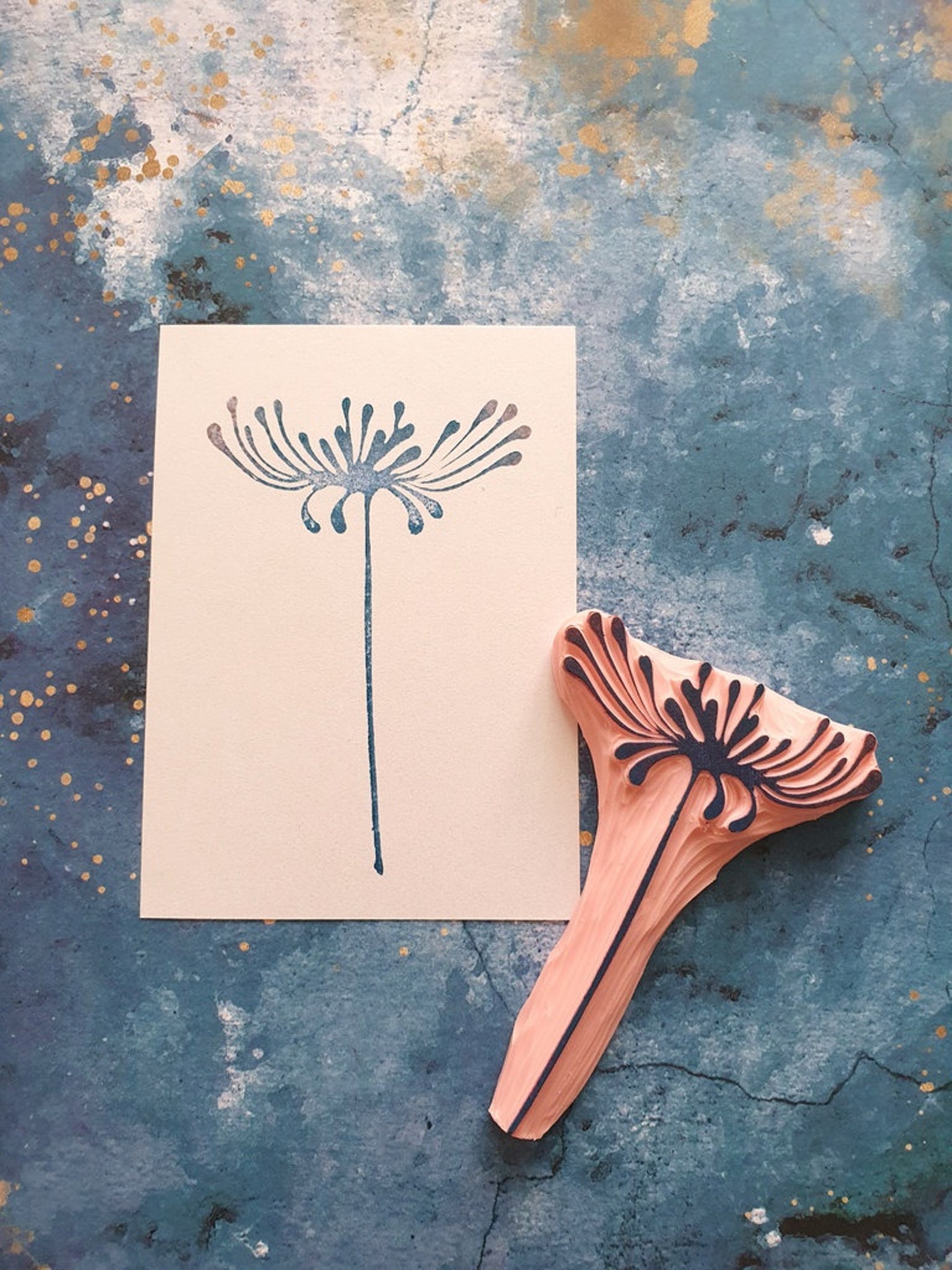 Lilly rubber stamp for cardmaking lily stamp for best wishes | Etsy