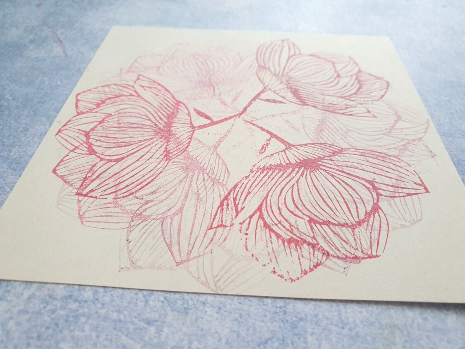 Magnolia rubber stamp garden flower ephemera cardmaking | Etsy