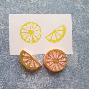 Fresh Lemon Slice Rubber Stamp Set, Lime Stamp, Gift for Summer Fruit ...