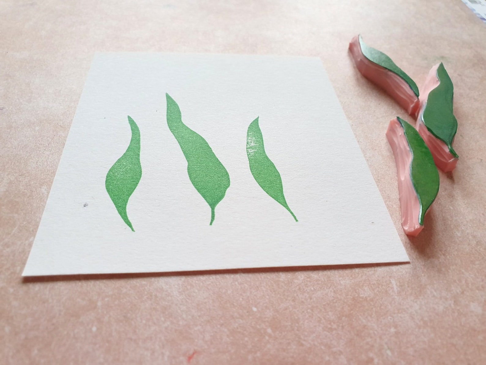Leafs Rubber Stamp Set of 3, Leaves Stamps for Scrapbooking, Botanical ...