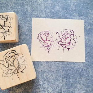 Rose Rubber Stamp Set of 2 for Elegant Wedding Ceremony, Victorian ...