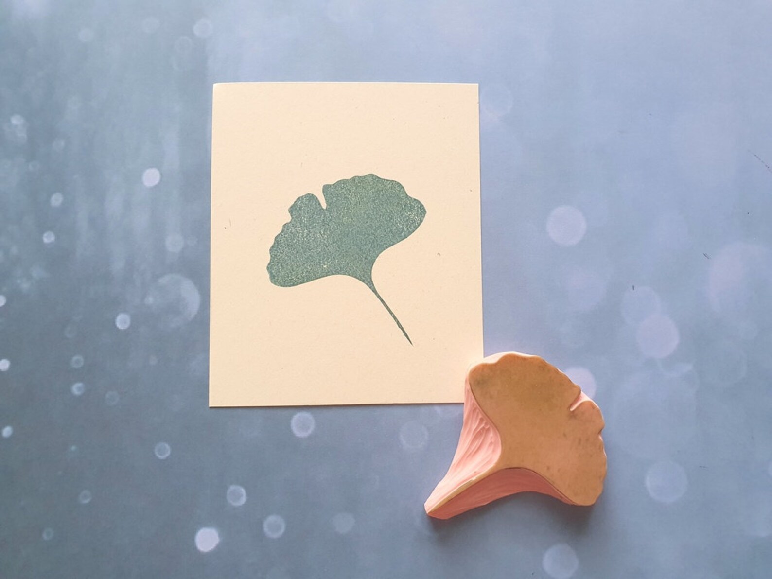 Ginkgo Leaf Stamp for Cardmaking Fall Rubber Stamp for Bullet - Etsy