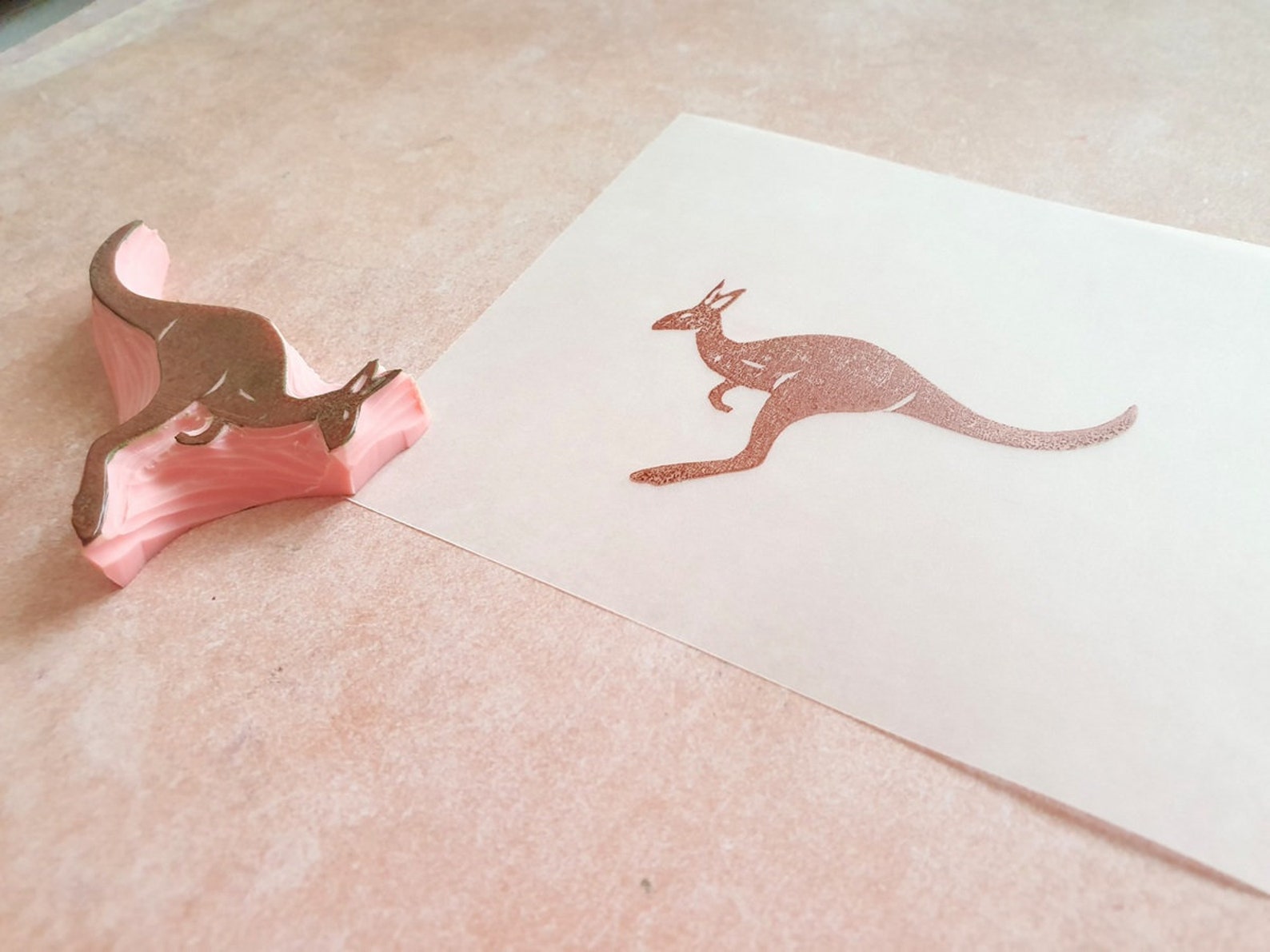 Kangaroo Rubber Stamp for Snail Mail Lovers Jumping Kangaroo | Etsy