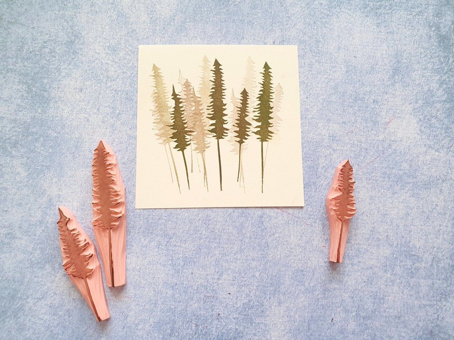 Pine Tree Rubber Stamp Set, Woodland Christmas Tree, Wild Life Weeding ...