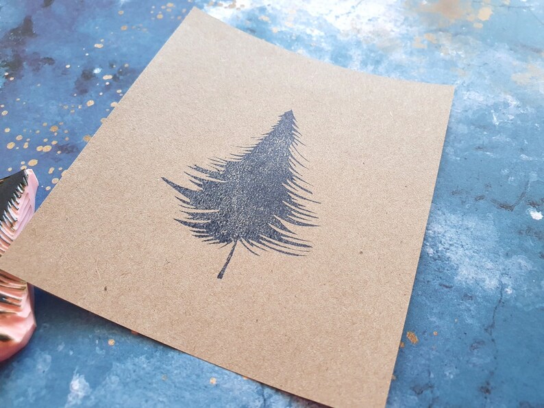 Christmas Tree Rubber Stamp for Winter Wishes, Forest Plant Stamp for ...