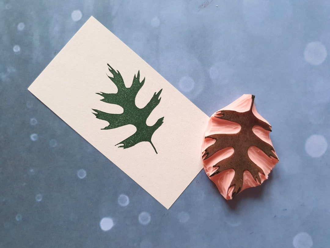 Leaf Rubber Stamp for Art Journaling, Rustic Leaf Stamp for ...