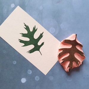 Leaf Rubber Stamp for Art Journaling, Rustic Leaf Stamp for ...