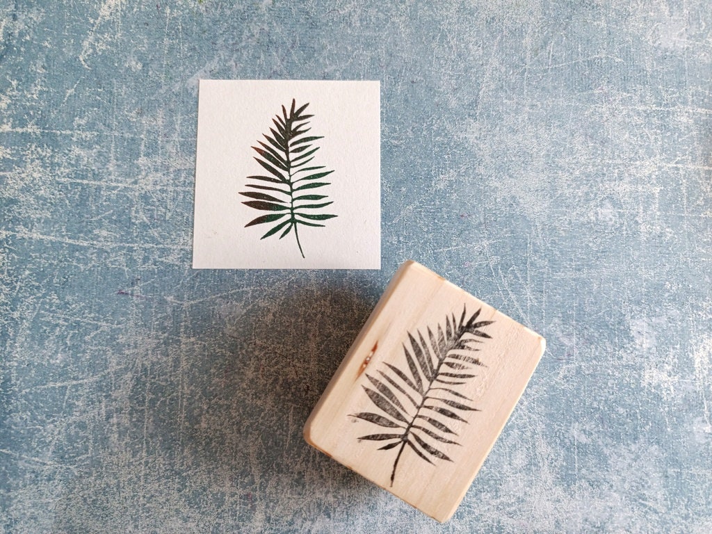 Autumn Leaf Rubber Stamp, Tropical Plant Stamp for Journaling, Exotic ...