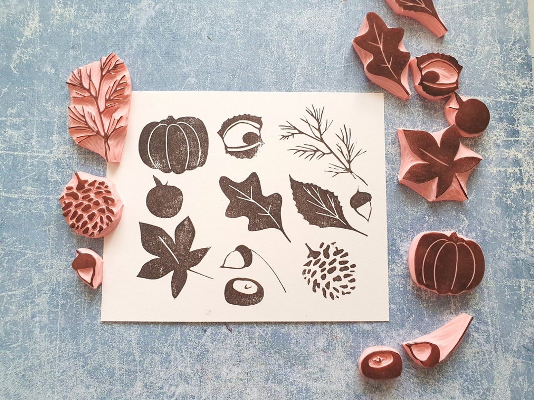 Autumn Rubber Stamp Set of 11 For Fall Bullet Journal Decor - Etsy