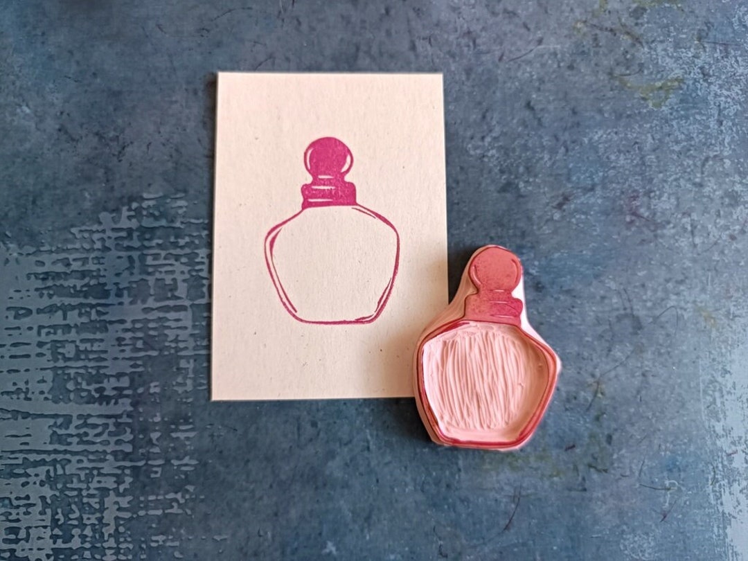 Perfume Bottle Rubber Stamp, Fragrance Bottle Stamp for Journaling ...