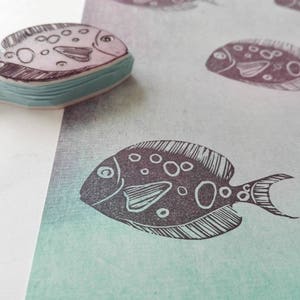 Fish Rubber Stamp for Daily Planner, Animal Stamp for Kids Activities ...