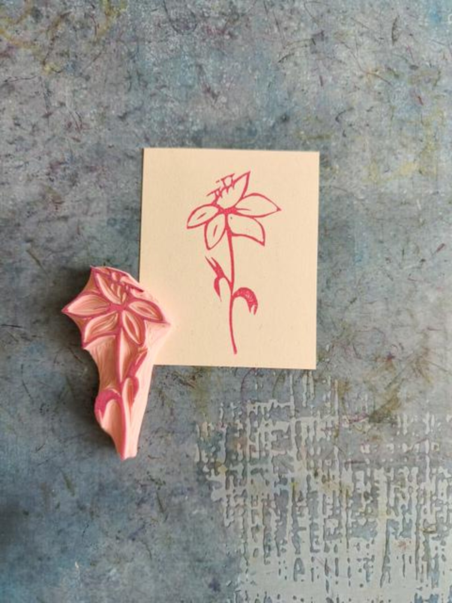 Lily Rubber Stamp for Greeting Card, Garden Lily Stamp for Cardmaking ...