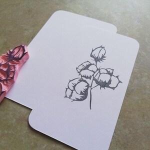 Cotton Flower Rubber Stamp for Mixed Media Journal, Twig Stamp for ...