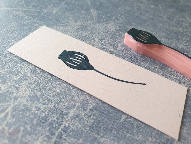 Poppy Pod Rubber Stamp for Cardmaking Wild Flower Stamp for - Etsy