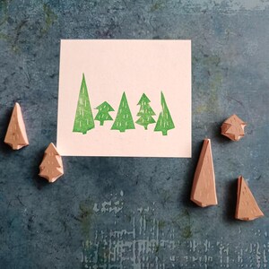 Christmas Tree Rubber Stamp Set, Winter Scenery Stamp for Scrapbooking ...