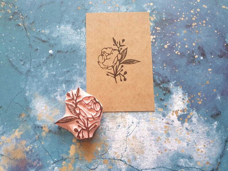 Wild Rose Rubber Stamp for Classic Wedding Flower Bouquet | Etsy