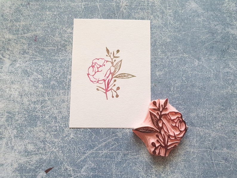Wild Rose Rubber Stamp for Classic Wedding Flower Bouquet | Etsy
