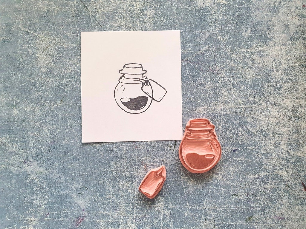 Poison Bottle Rubber Stamp Set, Spooky Stamp for Bullet Journal ...
