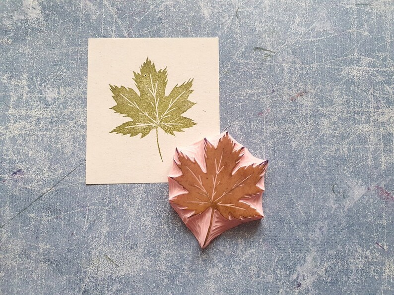 Maple Leaf Rubber Stamp, Autumn Leaf for Bullet Journal, Fall ...