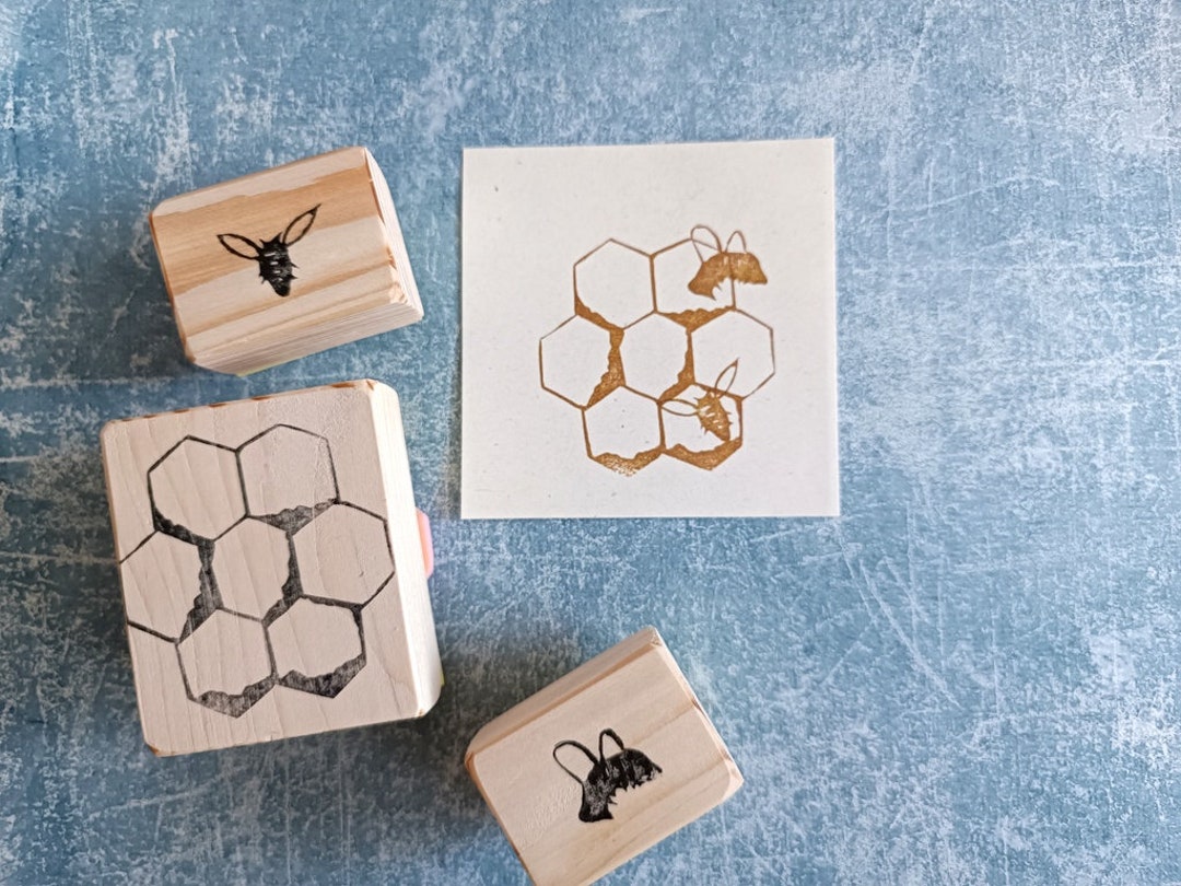 Honeycomb With Bee Rubber Stamp Set for Scrapbooking, Gift Fot Bee ...